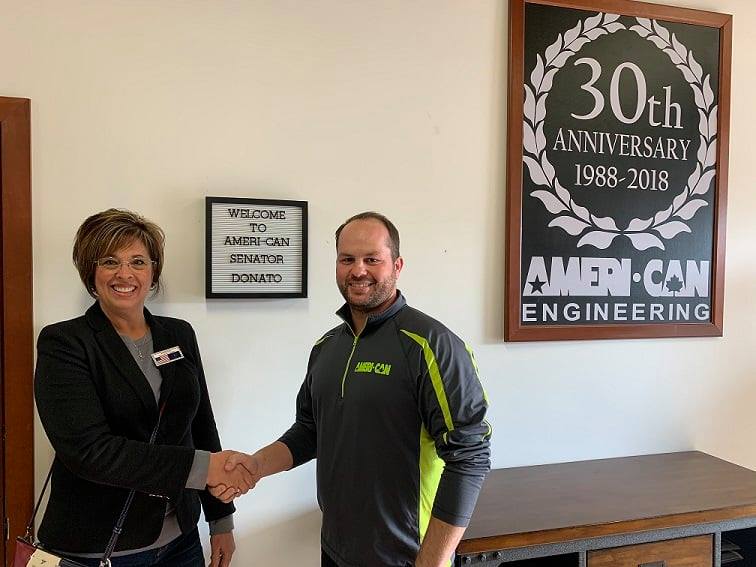 Indiana State Senator Tours Ameri-Can Plant - Ameri-Can